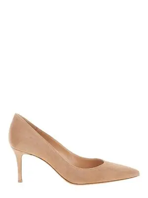 GIANVITO ROSSI 70 Suede Decollete - Brown