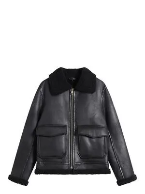 A.p.c. Tommy Faux Shearling Jacket - Black