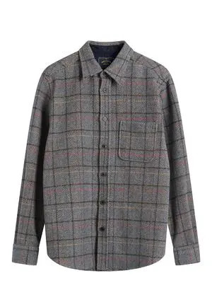 Portuguese Flannel Type Tweed Overshirt - Grey