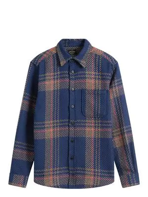 Portuguese Flannel Upper Overshirt - Navy Blend