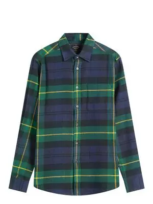 Portuguese Flannel Cabin Flannel Check Shirt - Navy/green