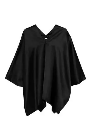THE ROW V-neck Asymmetric Top - Black