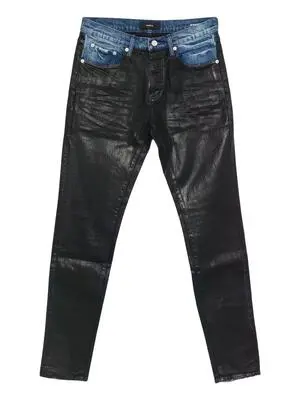 PURPLE BRAND Coated Raw Hem Denim Black
