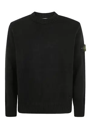 Stone Island Round Neck Jumper - Black