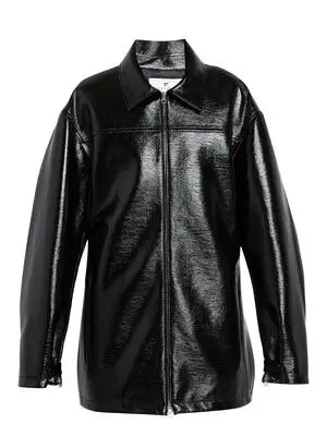 COURREGES Zipped Vinyl Jacket - Black