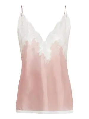 Valentino Garavani Lace-trimmed Silk Cami - Pink