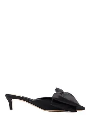 Valentino Garavani Yolande Bow-detailed Satin Mules - Black