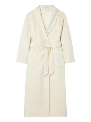 Olivia Von Halle Logan Cashmere Robe - Off-white
