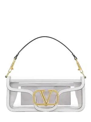 Valentino Garavani Loco Foldover Top Shoulder Bag - Gold/white