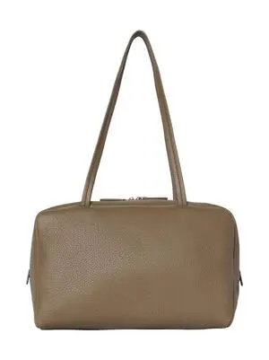 THE ROW Astra Leather Bowling Bag - Smoked Taupe