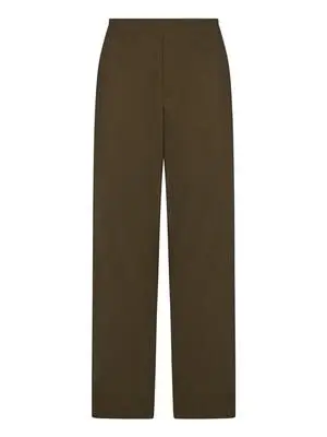 THE ROW Ari Wool Pant - Sepia Khaki
