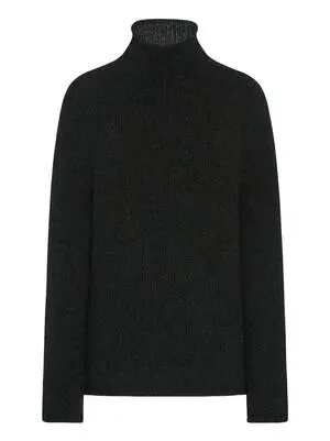 THE ROW Mariam Turtleneck In Cashmere Charcoal Melange