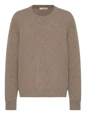 THE ROW Misael Cashmere Sweater Light Pebble