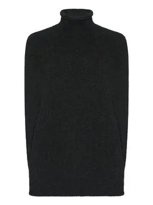 THE ROW Meo Cashmere Turtleneck Vest - Charcoal Melange