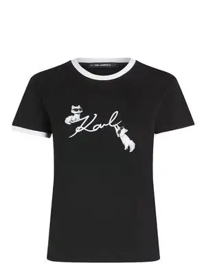Karl Lagerfeld Ikon Choupette T-shirt - Black