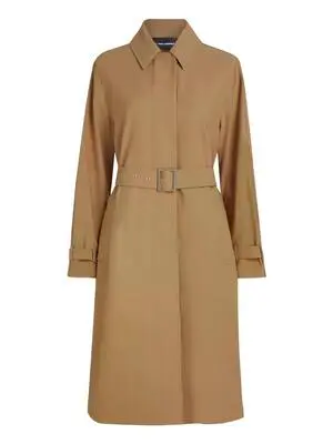 Karl Lagerfeld Belted Pleated Trench Coat - Neutrals