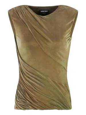 Giorgio Armani Draped Top - Brown