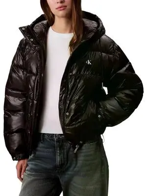 Calvin Klein Hooded Quilted Jacket - Black