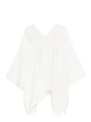 THE ROW Asymmetric V-neck Top - Neutrals