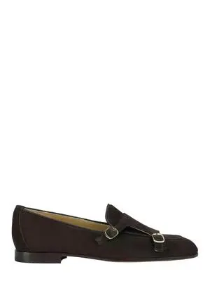 DOUCAL'S Suede Double-buckle Loafers - Brown