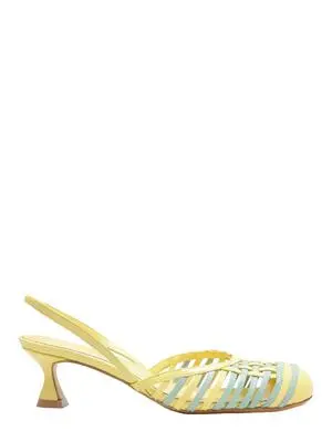 STUDIO CHOFAKIAN 35mm Madeleine Slingback Pumps - Yellow