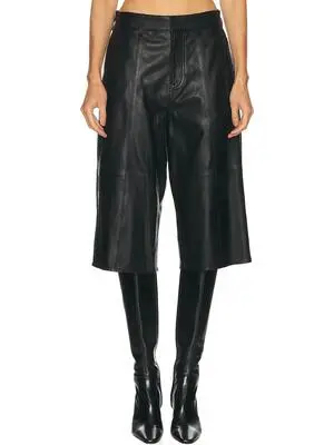 GRLFRND Foster Leather Culottes - Black