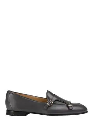 DOUCAL'S Leather Double-buckle Loafers - Grey