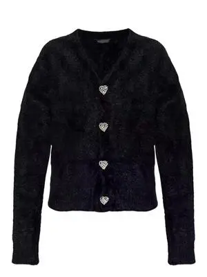 Balenciaga Heart-embellishment Cardigan - Black