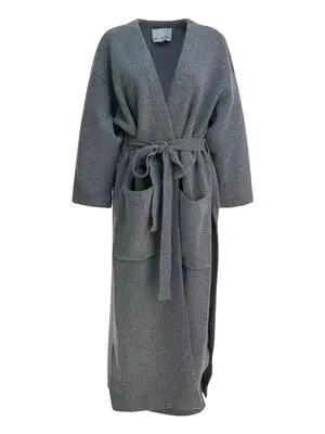 SA SU PHI Belted Coat With Pockets - Grey
