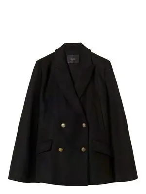 TWINSET Wool-blend Double-breasted Coat - Black