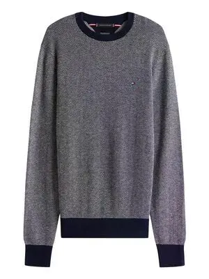 Tommy Hilfiger Herringbone Crew-neck Sweater - Grey