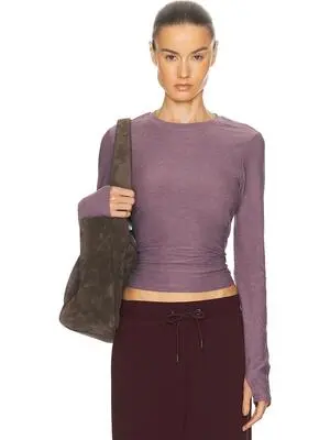 Beyond Yoga Featherweight Long Sleeve Top - Soft Violet Dusk Heather