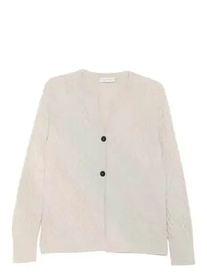 LE TRICOT PERUGIA Button Cable-knit Cardigan - Neutrals