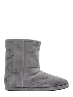 Balenciaga Signature Print Boots - Grey