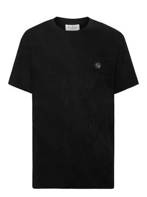 Philipp Plein Monogram-pattern Cotton T-shirt - Black
