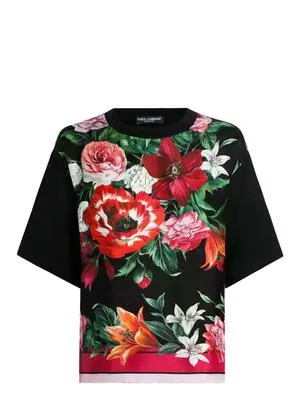 Dolce & Gabbana Cotton-silk T-shirt - Black