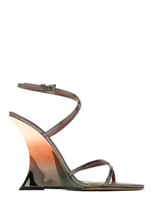 Paris Texas 105mm Nina Leather Sandals - Grey