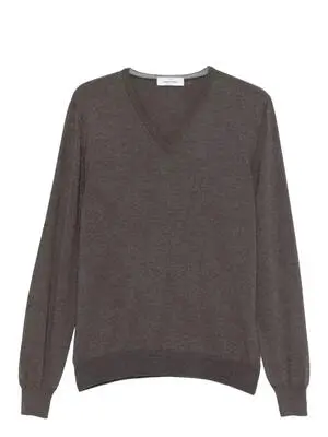 GRAN SASSO V-neck Wool Sweater - Brown