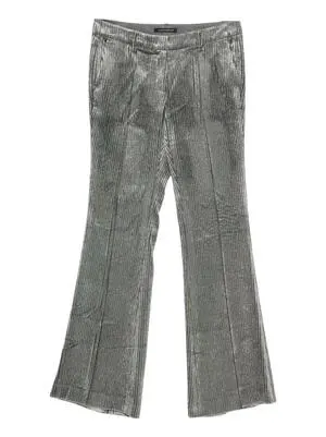 LUISA CERANO Glitter-effect Corduroy Flared Trousers - Grey