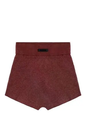 Fear Of God High-waisted Waffle-knit Shorts - Red