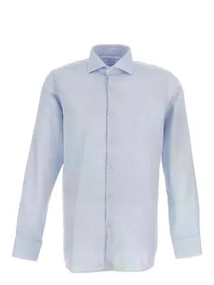 BAGUTTA Button-fastening Long-sleeve Shirt - Blue