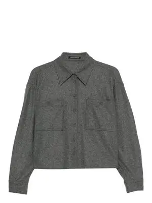LUISA CERANO Pocketed Shirt Jacket - Grey