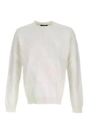 Fendi Crew-neck Ribbed Sweater - Neutrals