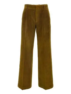 CELLAR DOOR Corduroy Straight-leg Trousers - Green