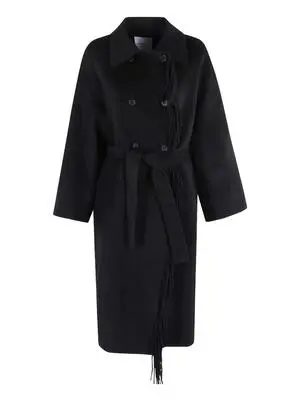 ISABELLE BLANCHE Double-Breasted Belted Coat
