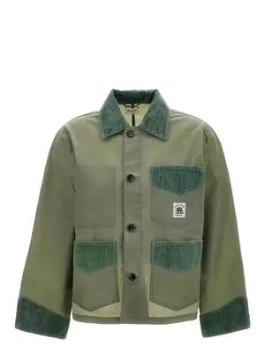 BODE Patch-pocket Jacket With Corduroy Trim - Green