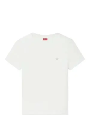 Kenzo Flower Appliqué T-shirt - Neutrals
