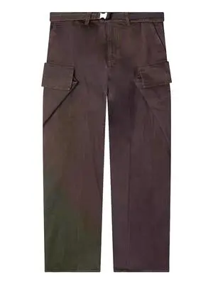 Sacai Buckle Cargo Denim Pants - Brown