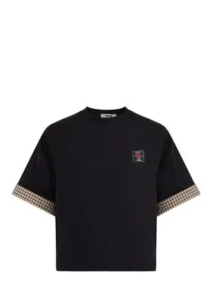 MSGM Checked Sleeve T-shirt - Black