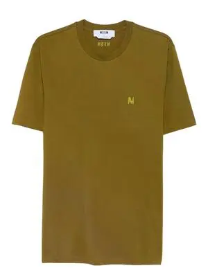 MSGM Embroidered-logo T-shirt - Green